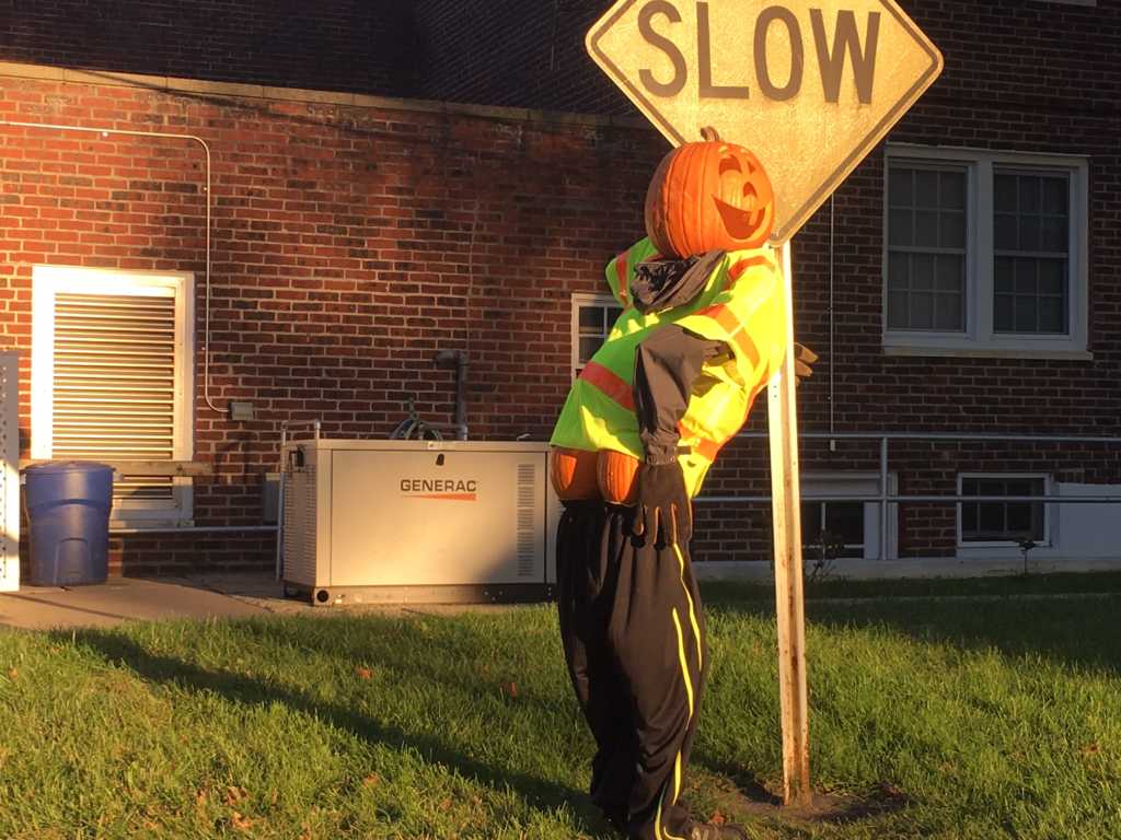 RED BANK: A cheeky effigy says "autumn." The temperature doesn't.
